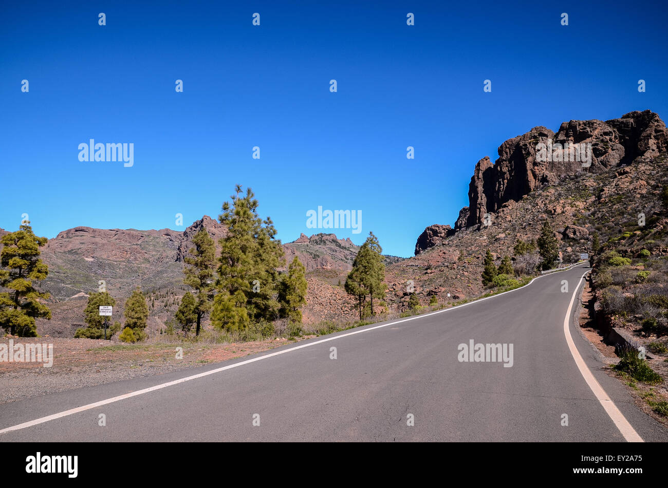 Long Lonely Road Stock Photo - Alamy