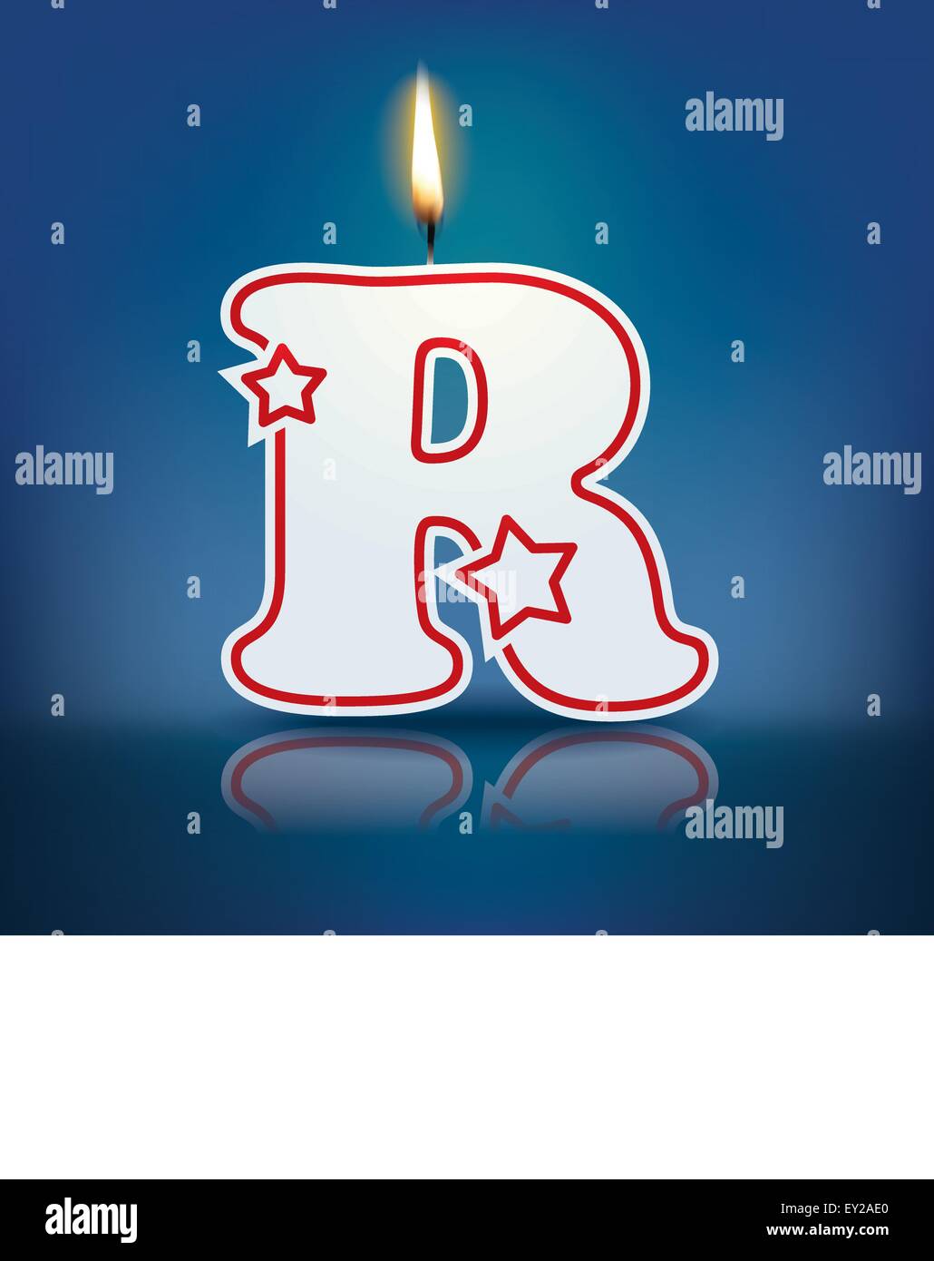 Candle letter R with flame - eps 10 vector illustration Stock Vector ...
