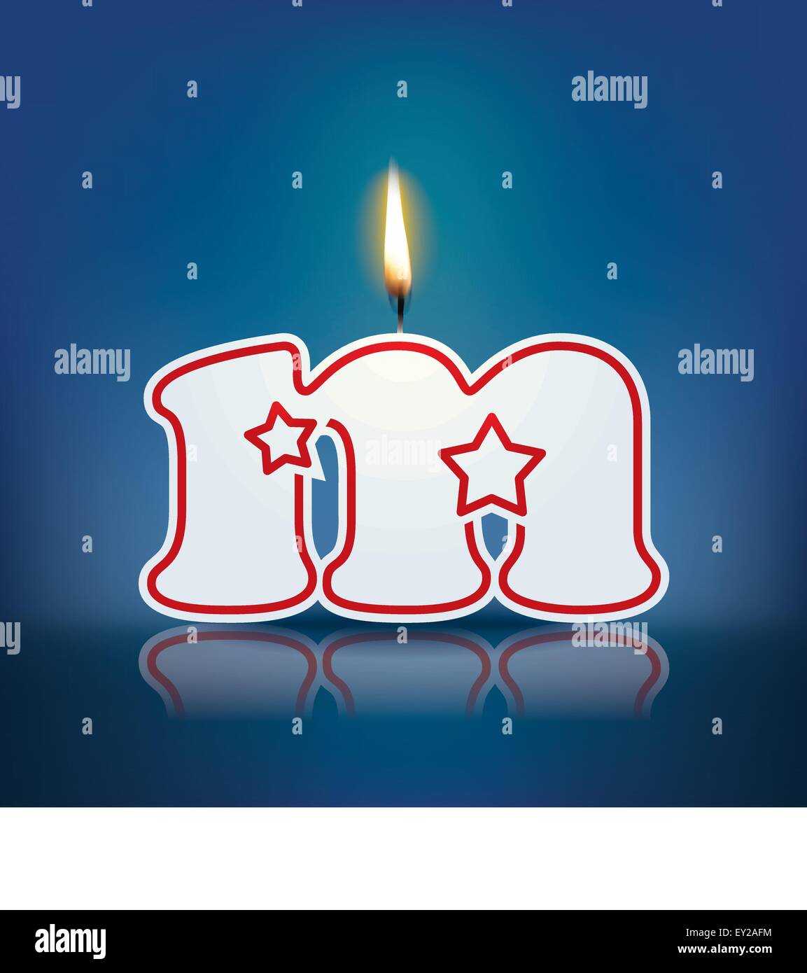 Candle letter m with flame - eps 10 vector illustration Stock Vector ...