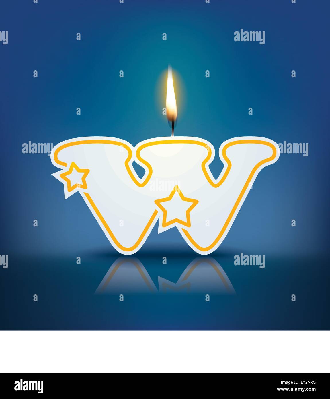 Candle letter w with flame - eps 10 vector illustration Stock Vector ...