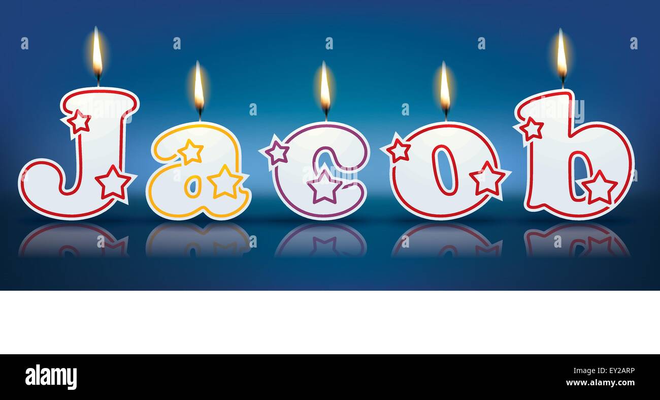 JACOB written with burning candles - vector illustration Stock Vector ...