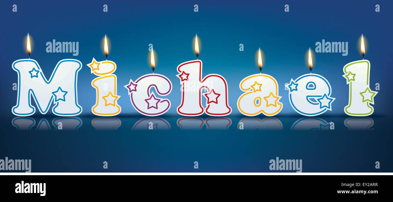 MICHAEL written with burning candles - vector illustration Stock Vector ...