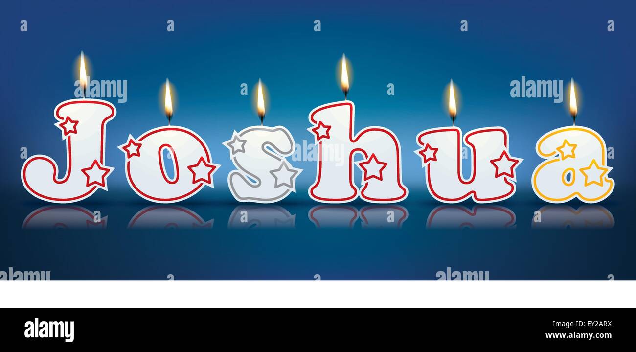 JOSHUA written with burning candles - vector illustration Stock Vector ...
