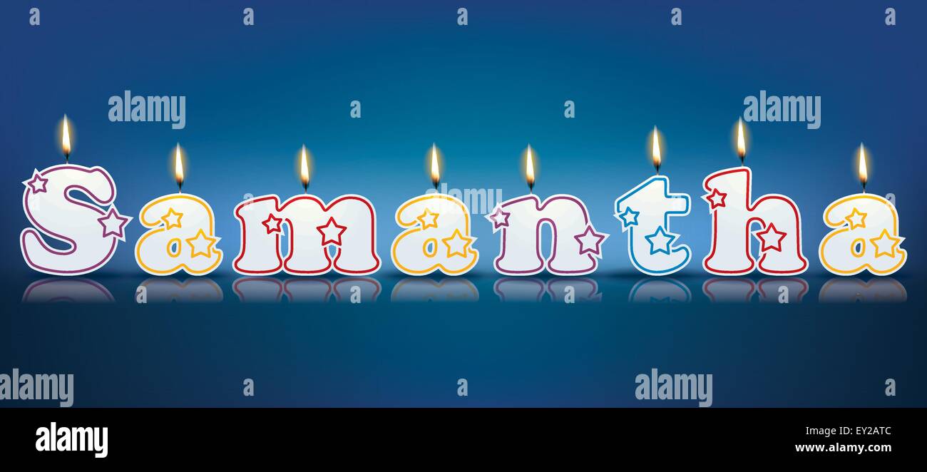 SAMANTHA written with burning candles - vector illustration Stock ...
