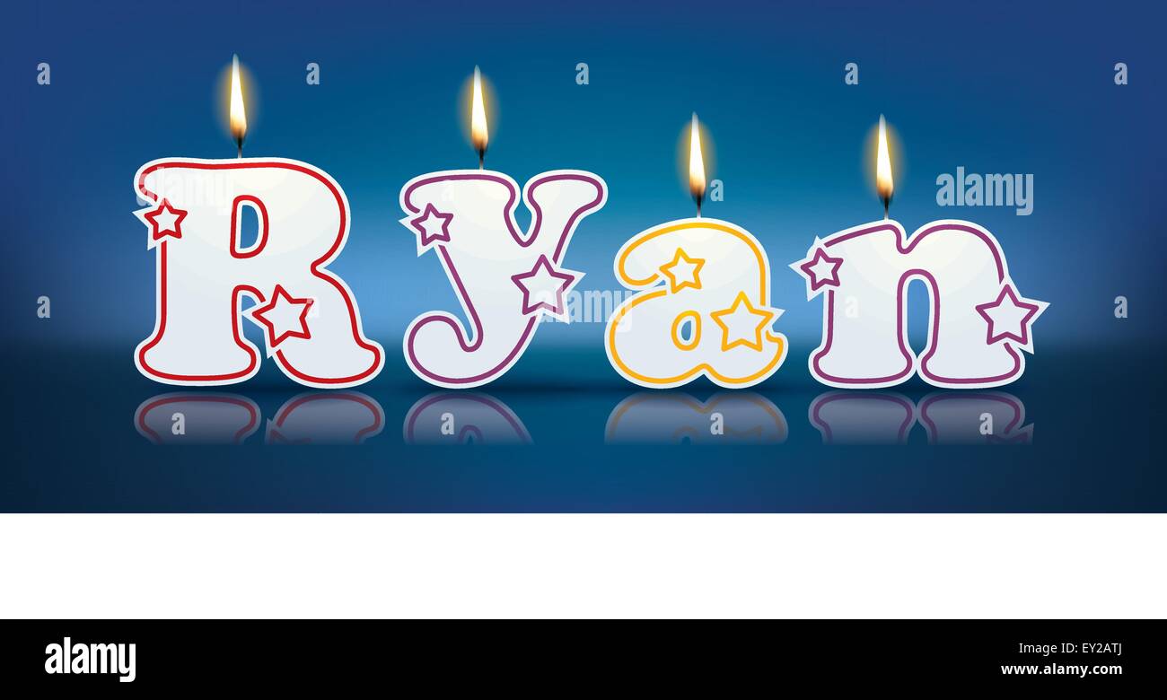 RYAN written with burning candles - vector illustration Stock Vector ...