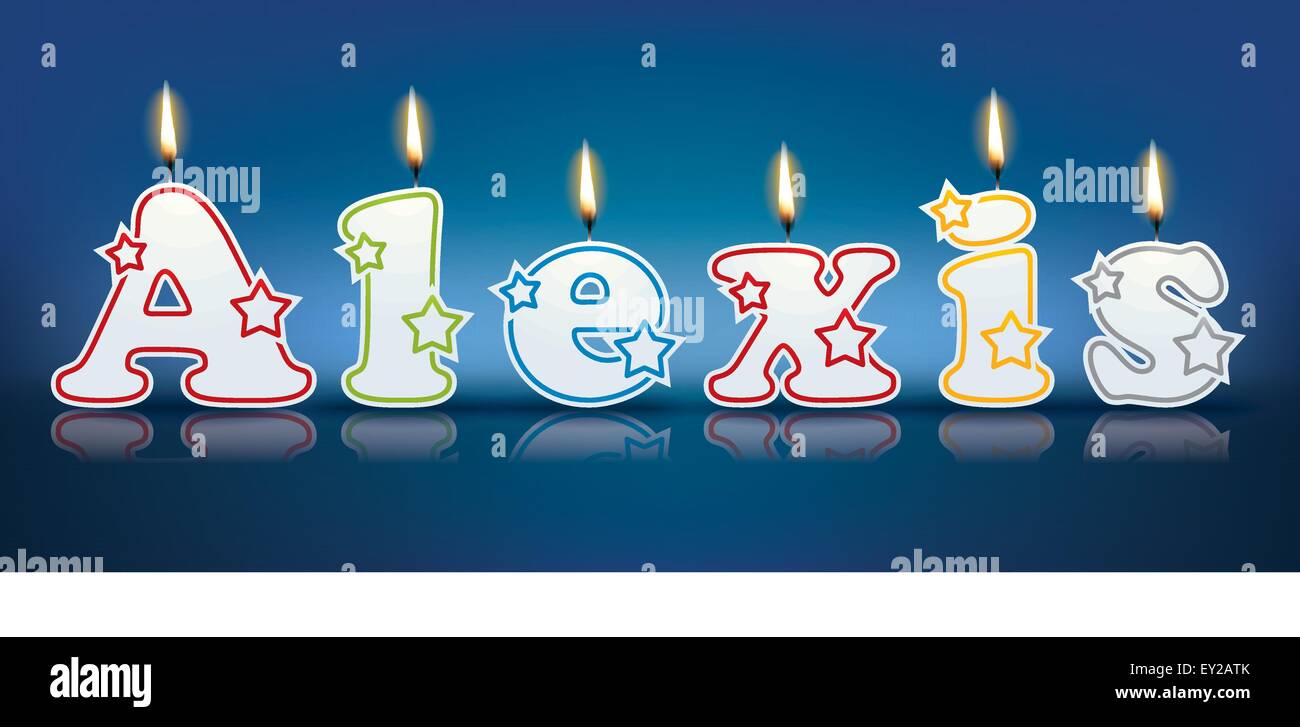 ALEXIS written with burning candles - vector illustration Stock Vector ...