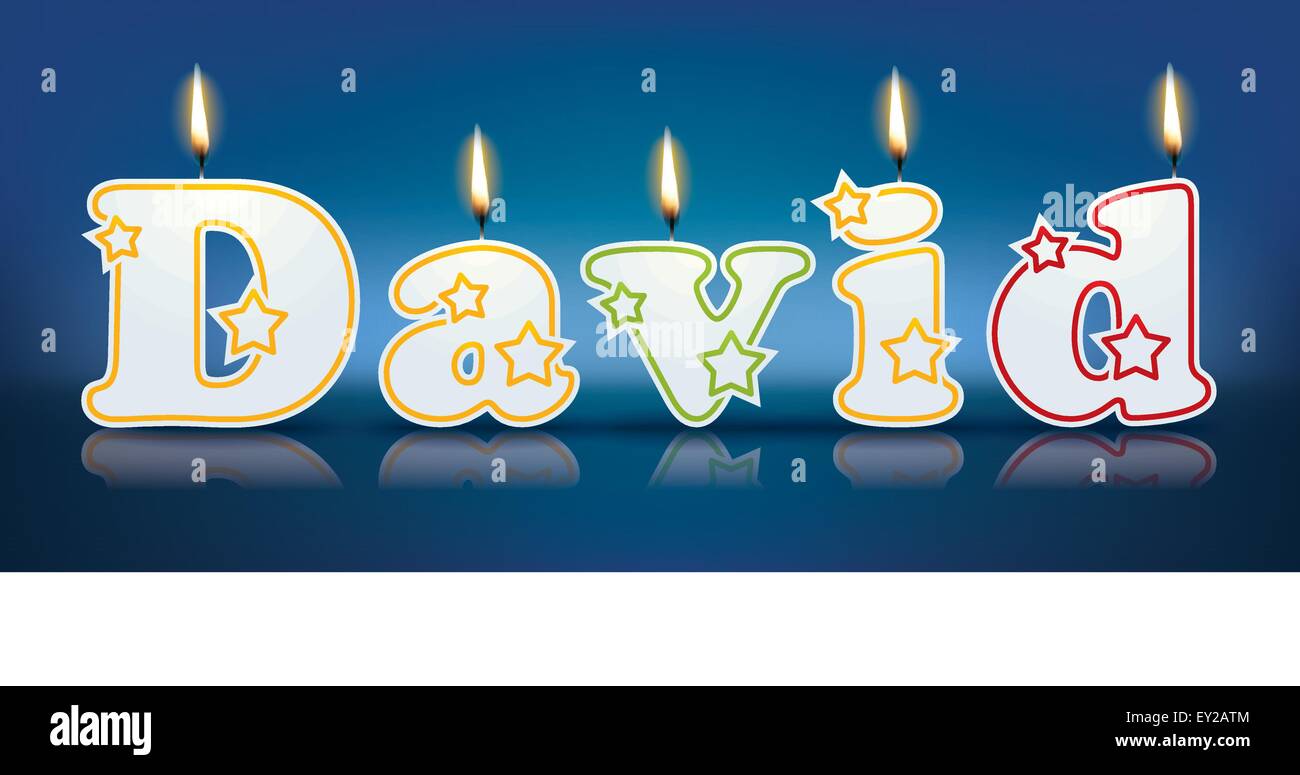DAVID written with burning candles - vector illustration Stock Vector ...
