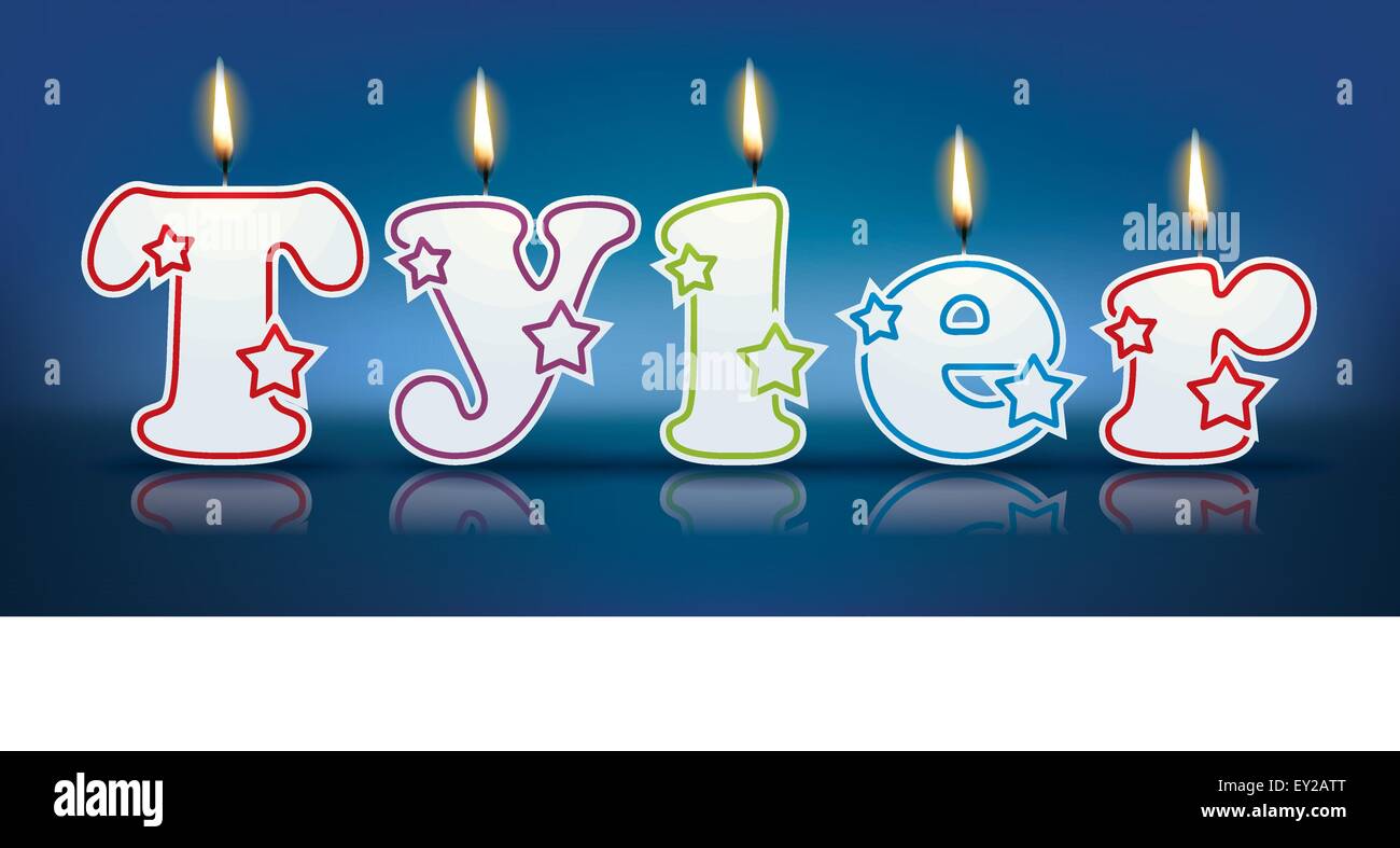 TYLER written with burning candles - vector illustration Stock Vector ...