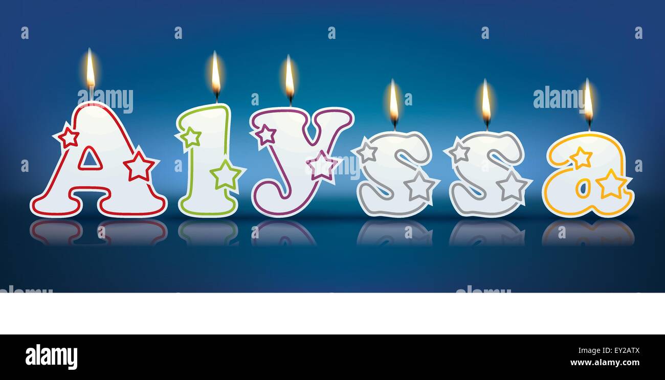 ALYSSA written with burning candles - vector illustration Stock Vector ...