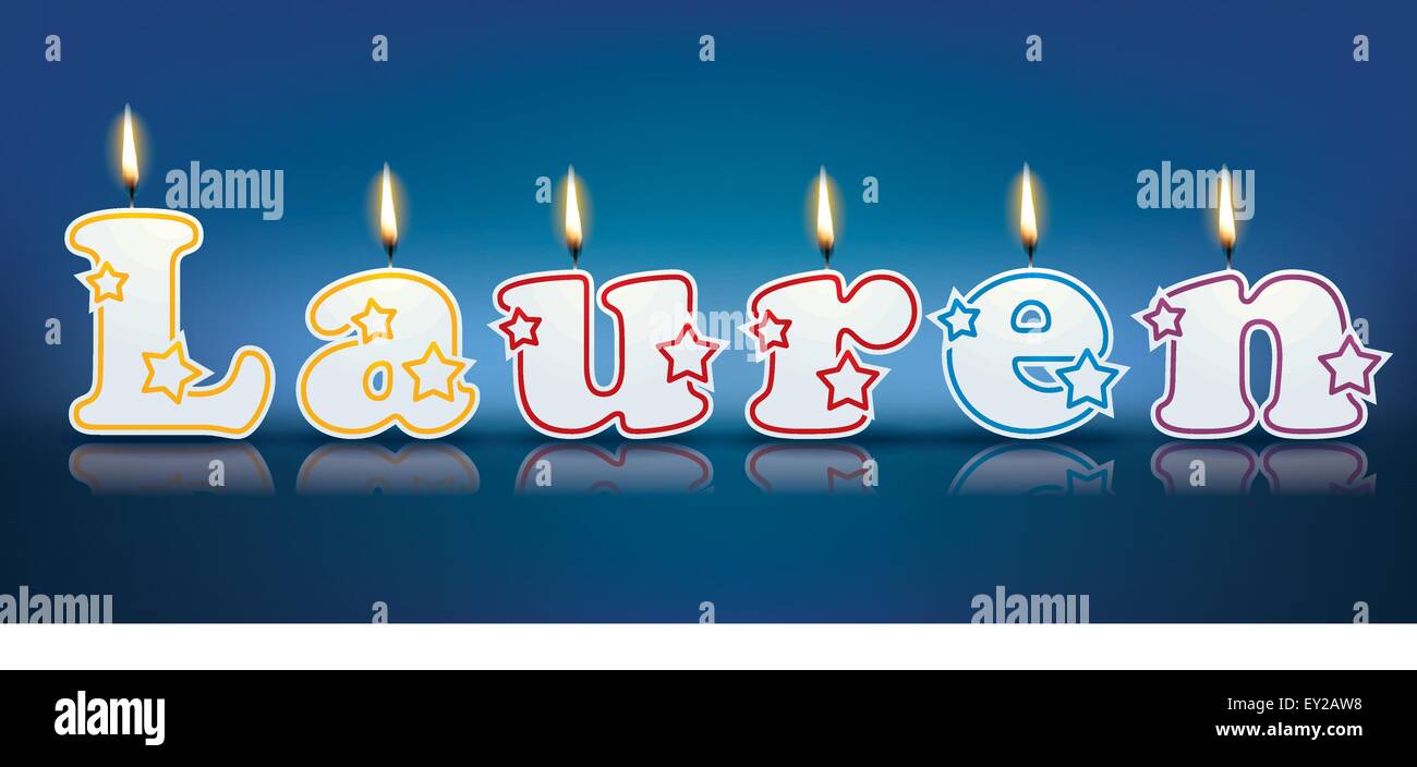 Lauren Written With Burning Candles Vector Illustration Stock Vector Image And Art Alamy