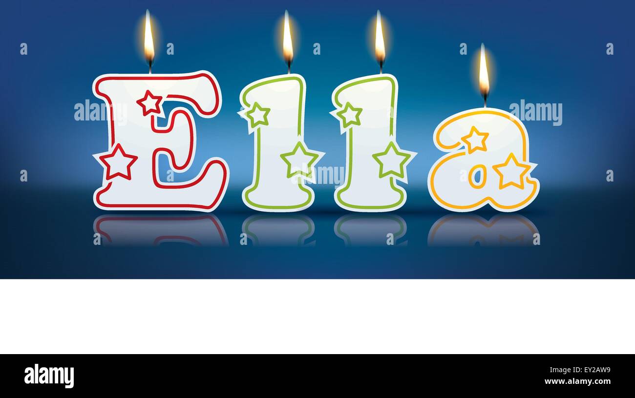 ELLA written with burning candles - vector illustration Stock Vector ...