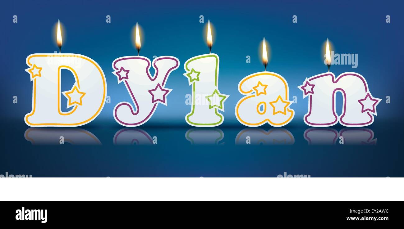 DYLAN written with burning candles - vector illustration Stock Vector ...
