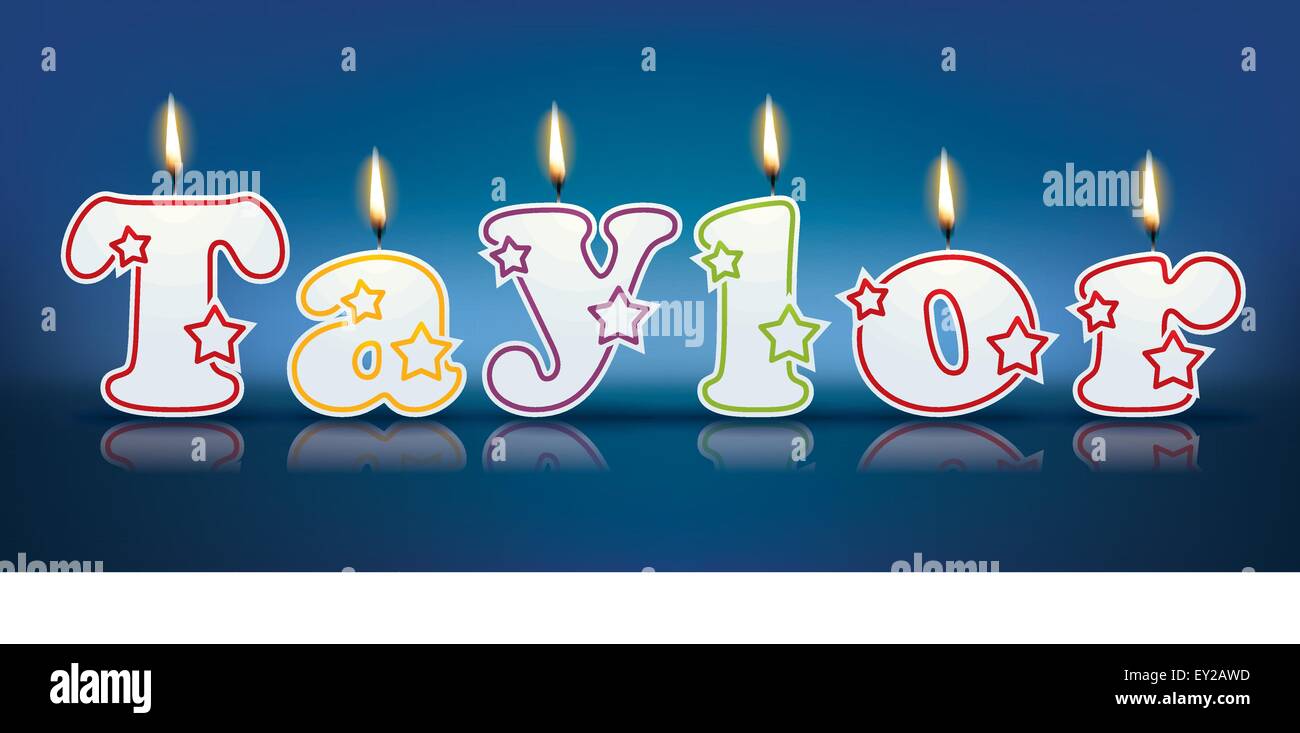 TAYLOR written with burning candles - vector illustration Stock Vector ...