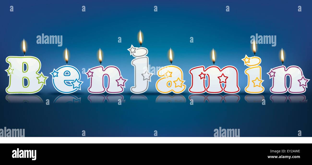BENJAMIN written with burning candles - vector illustration Stock ...