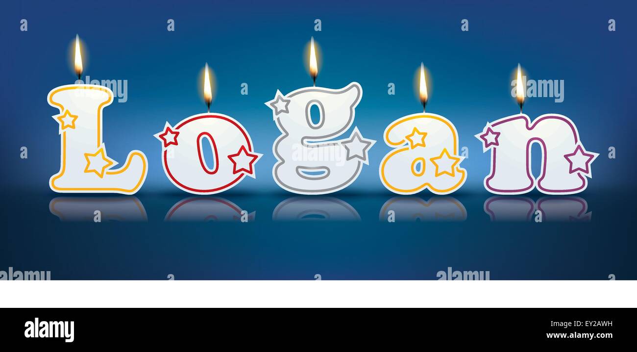 LOGAN written with burning candles - vector illustration Stock Vector ...