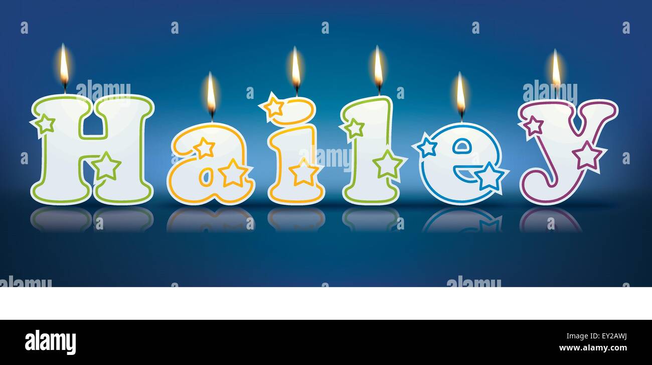 HAILEY written with burning candles - vector illustration Stock Vector ...