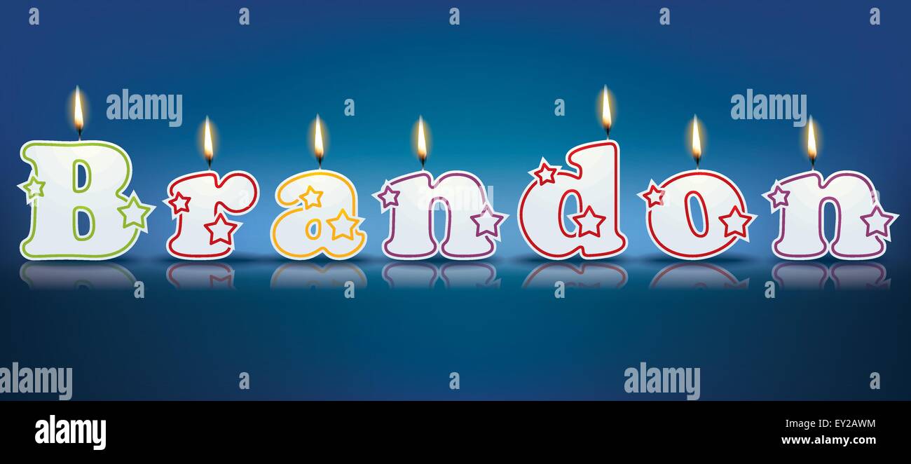 BRANDON written with burning candles - vector illustration Stock Vector ...