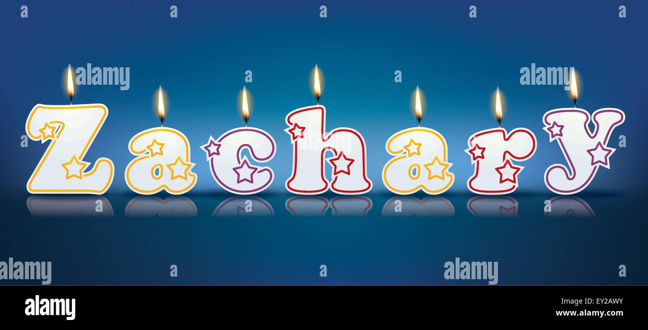 ZACHARY written with burning candles - vector illustration Stock Vector ...
