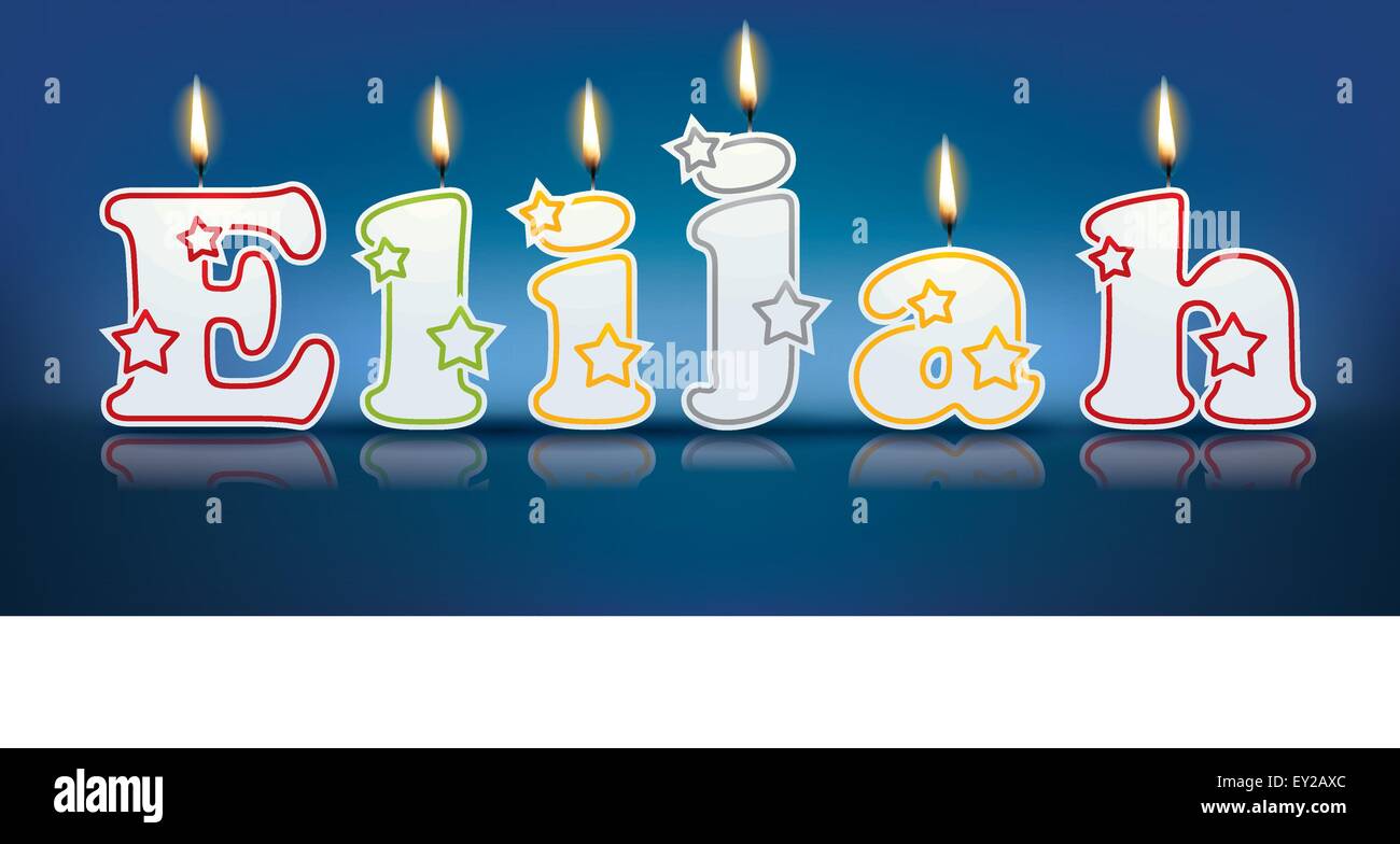 ELIJAH written with burning candles - vector illustration Stock Vector ...