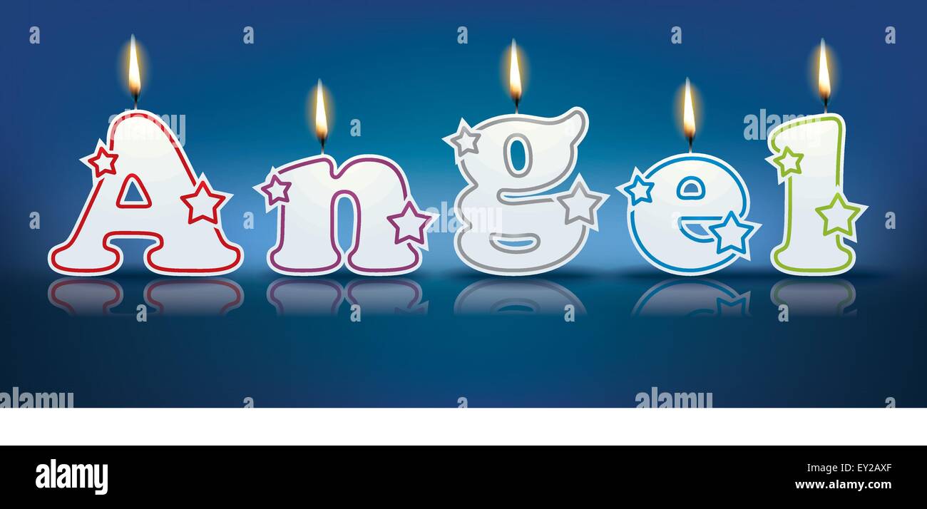 ANGEL written with burning candles - vector illustration Stock Vector ...