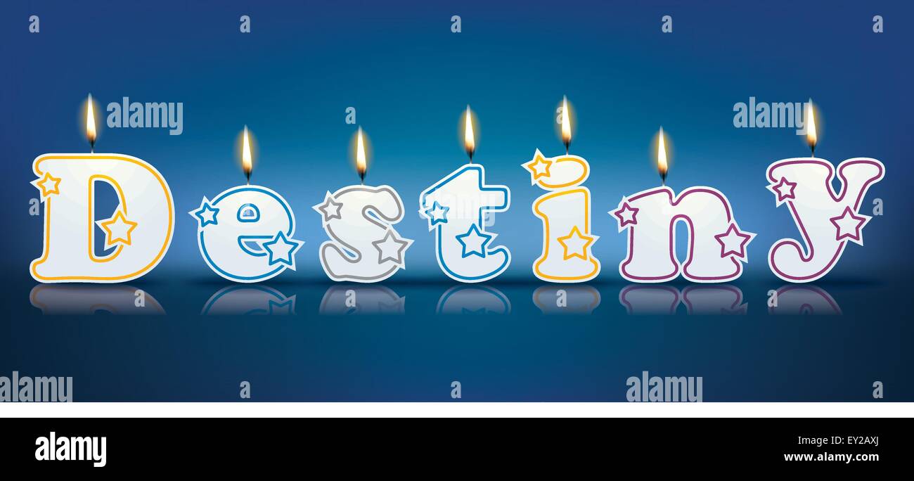 DESTINY written with burning candles - vector illustration Stock Vector ...