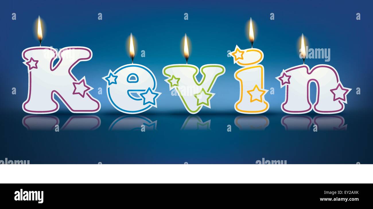 KEVIN written with burning candles - vector illustration Stock Vector ...