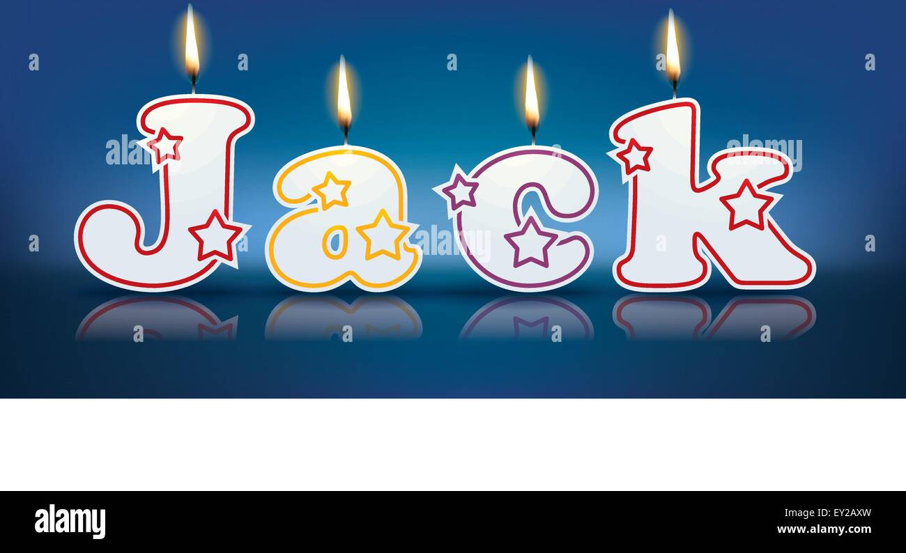 JACK written with burning candles - vector illustration Stock Vector ...
