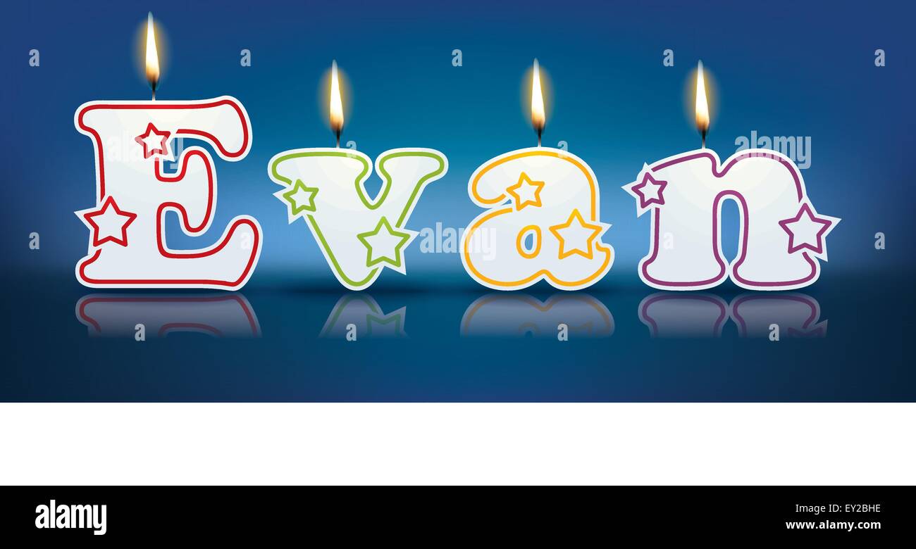 EVAN written with burning candles - vector illustration Stock Vector ...
