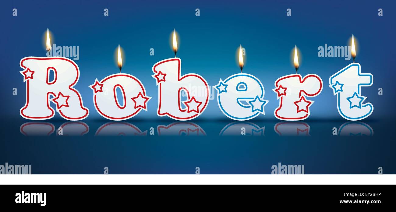 ROBERT written with burning candles - vector illustration Stock Vector ...