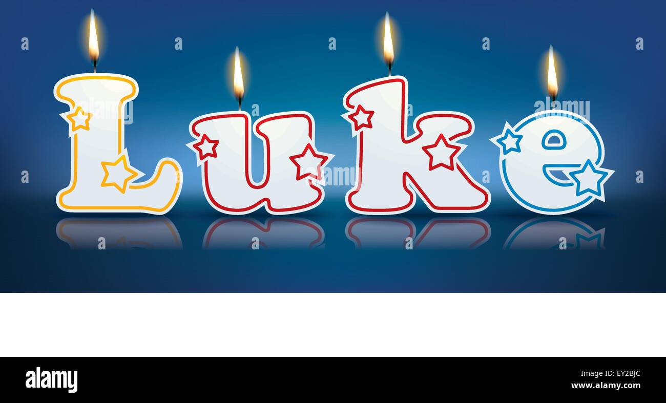 LUKE written with burning candles - vector illustration Stock Vector ...