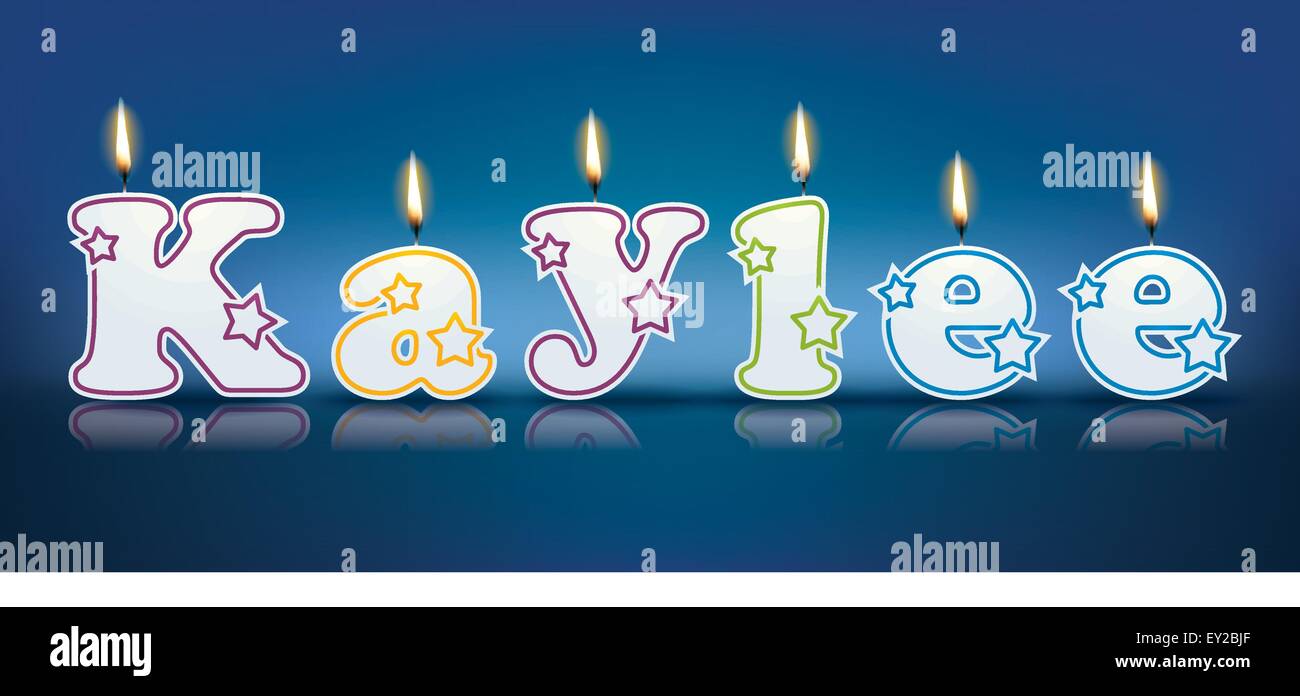 KAYLEE written with burning candles - vector illustration Stock Vector ...