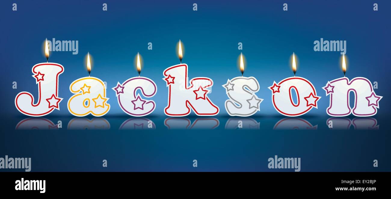 JACKSON written with burning candles - vector illustration Stock Vector ...