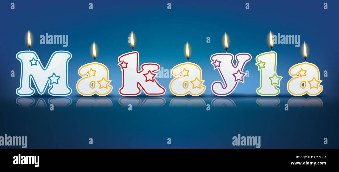 MAKAYLA written with burning candles - vector illustration Stock Vector ...