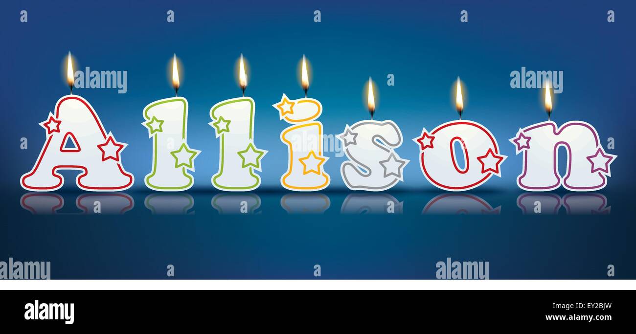 ALLISON written with burning candles - vector illustration Stock Vector ...