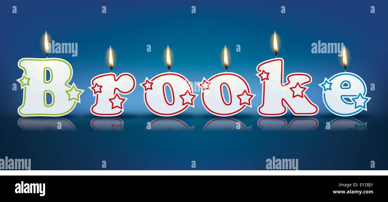 BROOKE written with burning candles - vector illustration Stock Vector ...