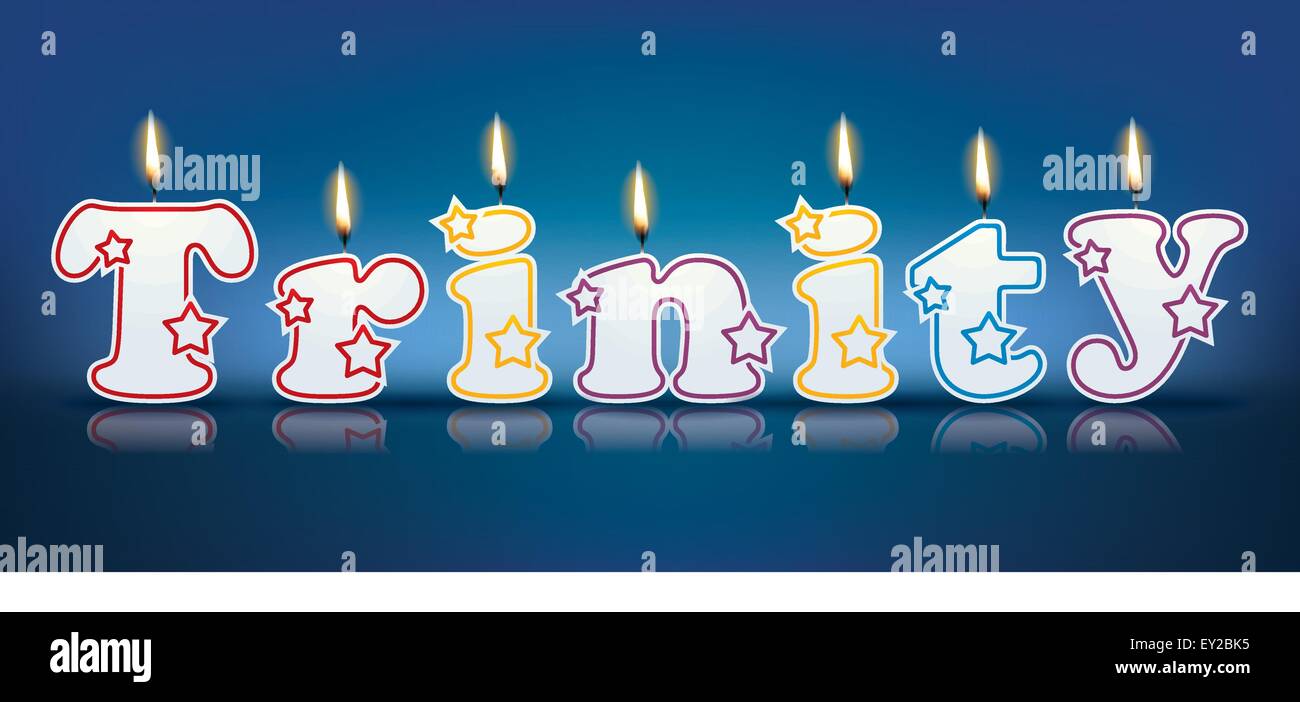 TRINITY written with burning candles - vector illustration Stock Vector ...