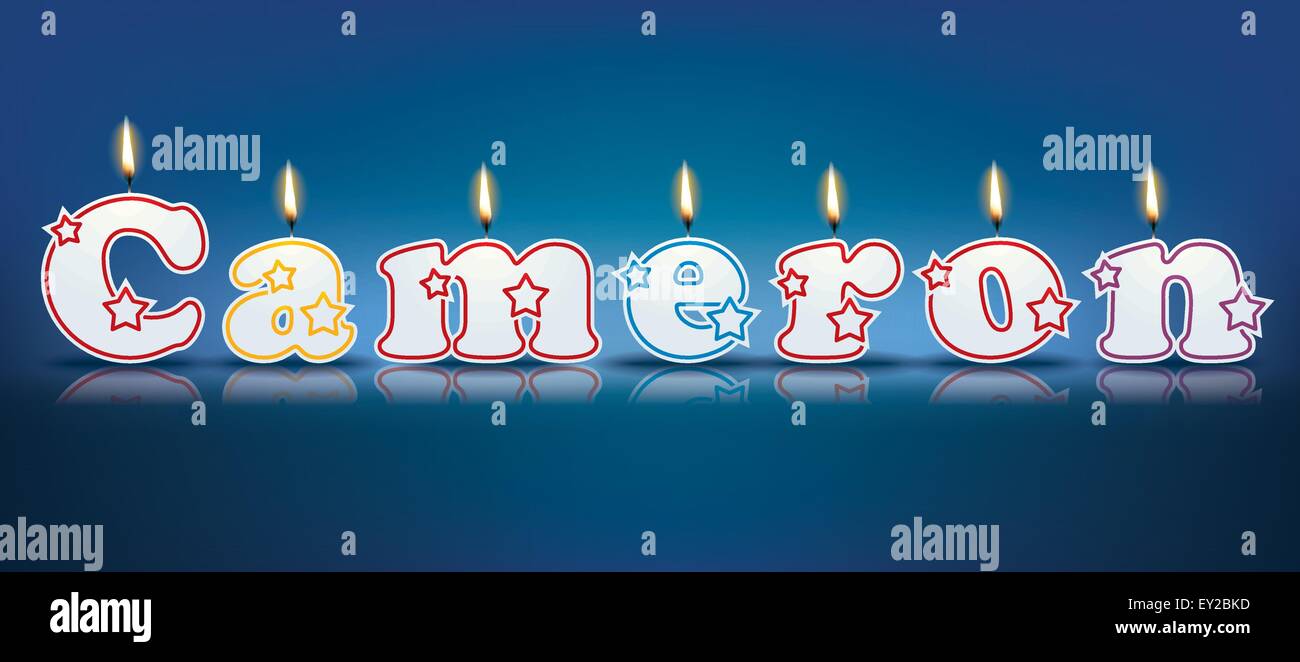 CAMERON written with burning candles - vector illustration Stock Vector ...