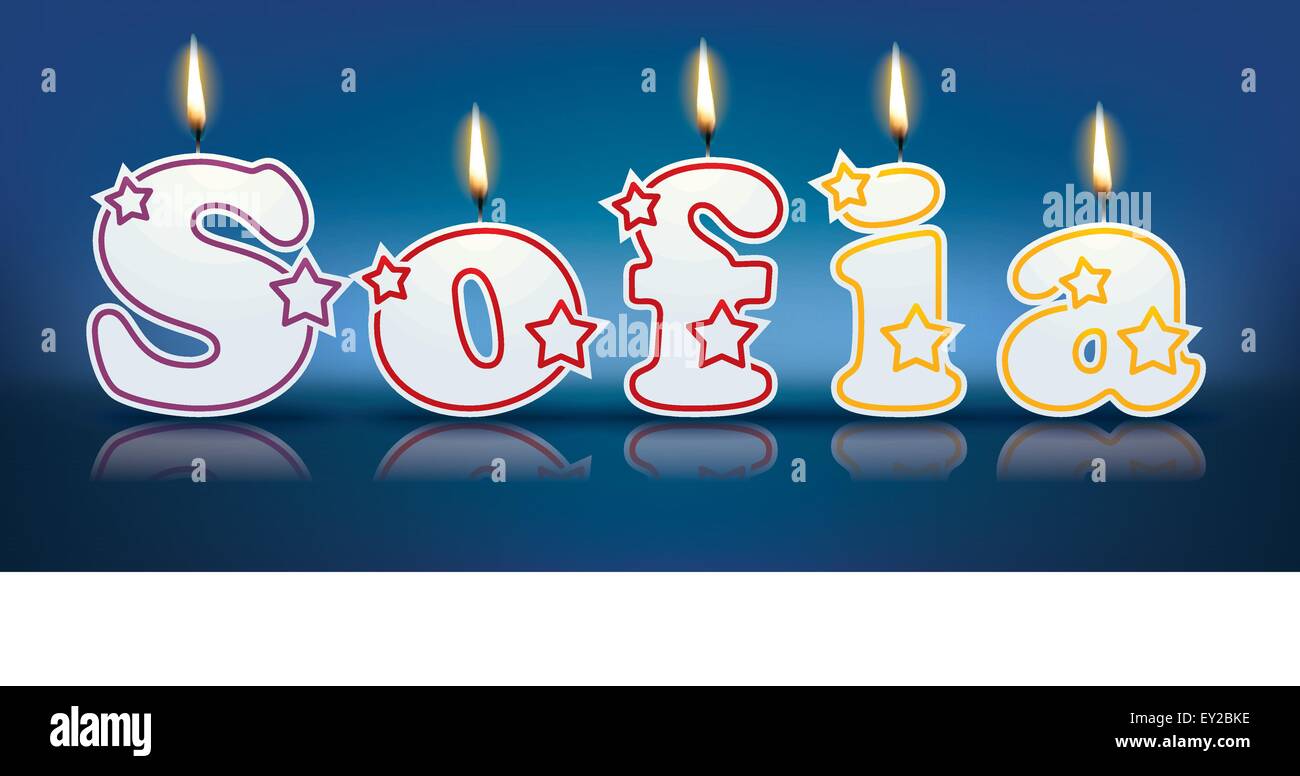 SOFIA written with burning candles - vector illustration Stock Vector ...