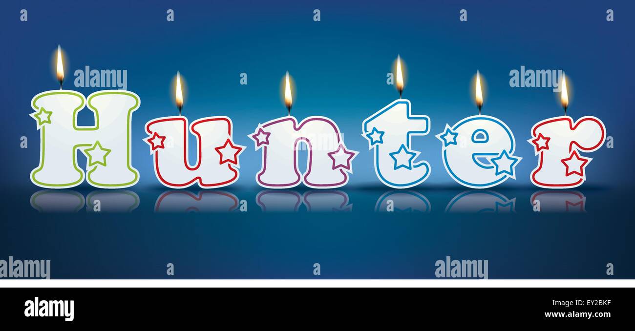 HUNTER written with burning candles - vector illustration Stock Vector ...