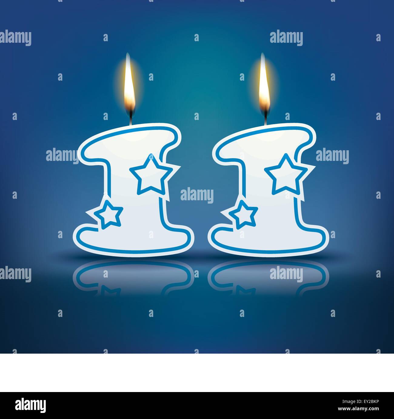Birthday candle number 11 with flame - eps 10 vector illustration Stock ...