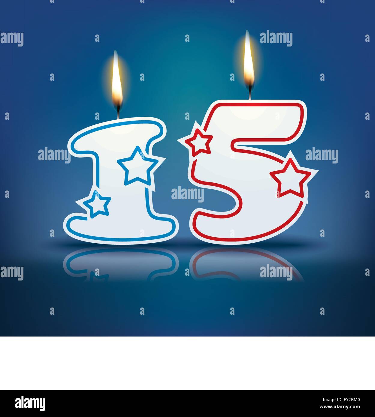 Birthday candle number 15 Stock Vector Images - Alamy