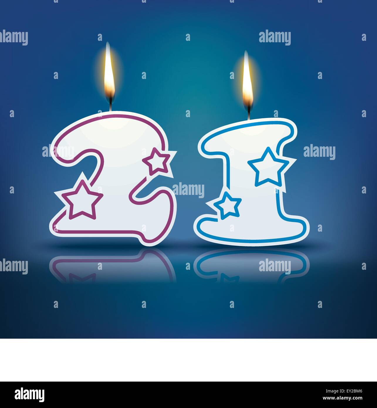 Birthday candle number 21 Stock Vector Images - Alamy