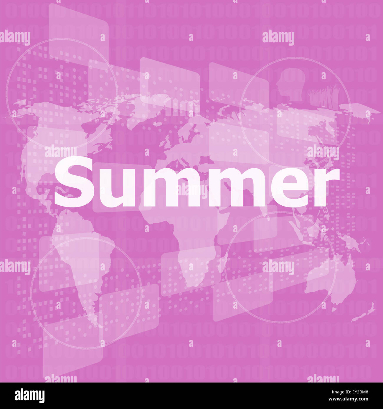 abstract digital touch screen with summer word, abstract background ...