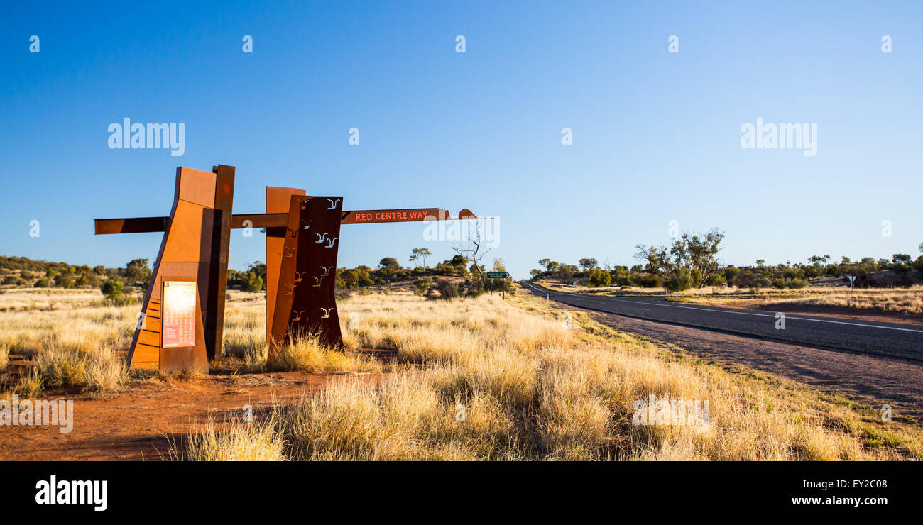 A tourist landmark on Larapinta Drive for the red centre in Northern ...