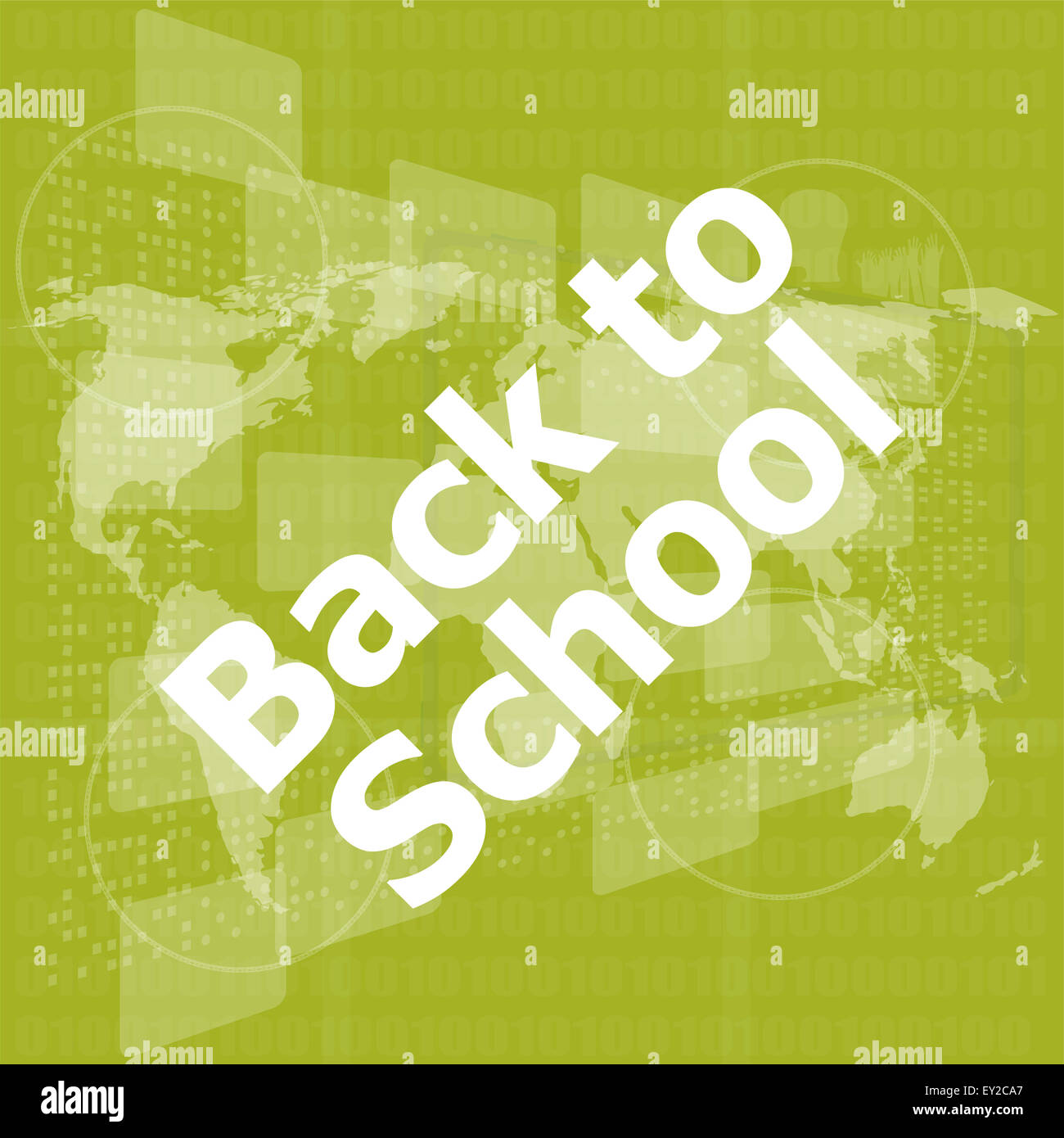 E-Learning concept, back to school words on digital touch screen Stock ...