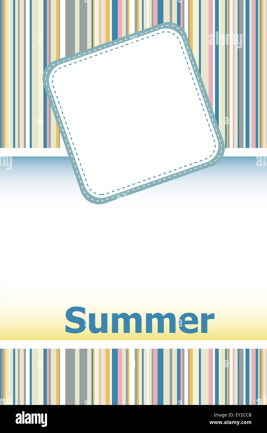 word summer invitation card, chalk drawings, summer holiday Stock Photo ...