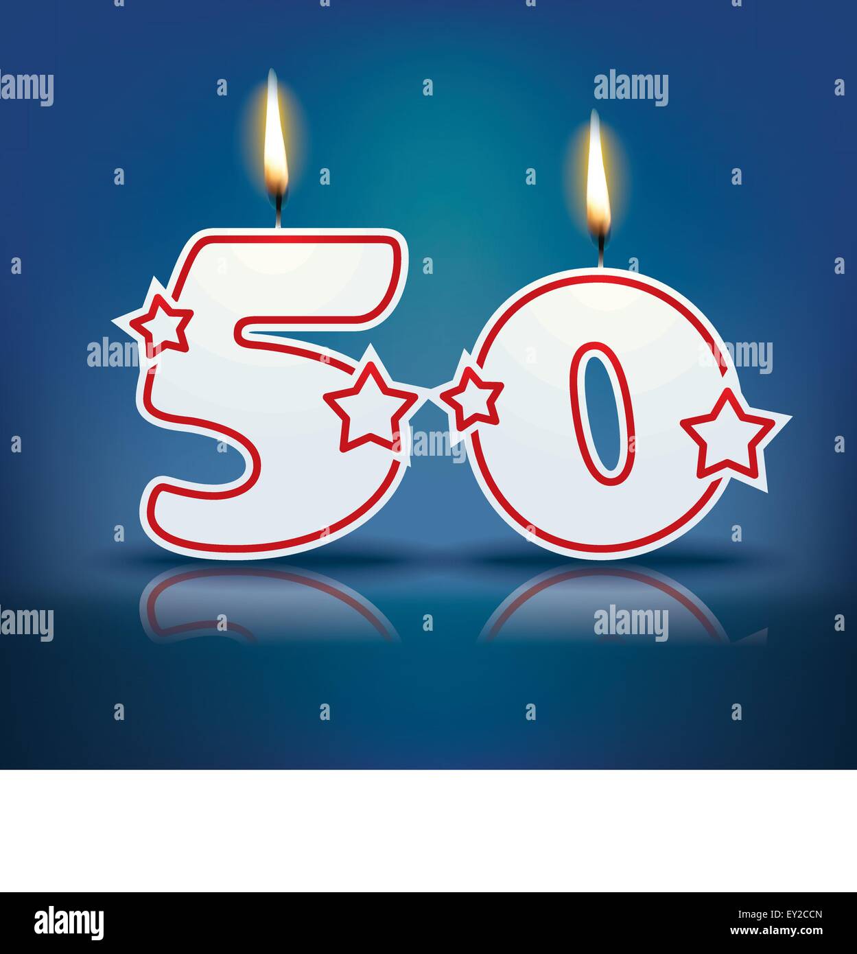 Birthday candle number 50 with flame - eps 10 vector illustration Stock ...