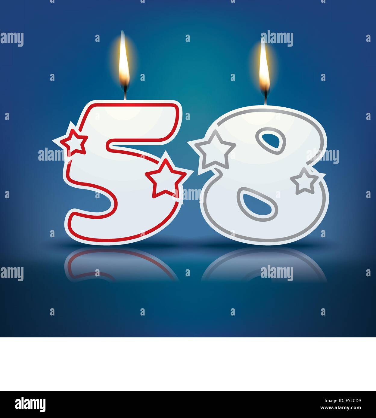Birthday candle number 58 flame Stock Vector Images - Alamy