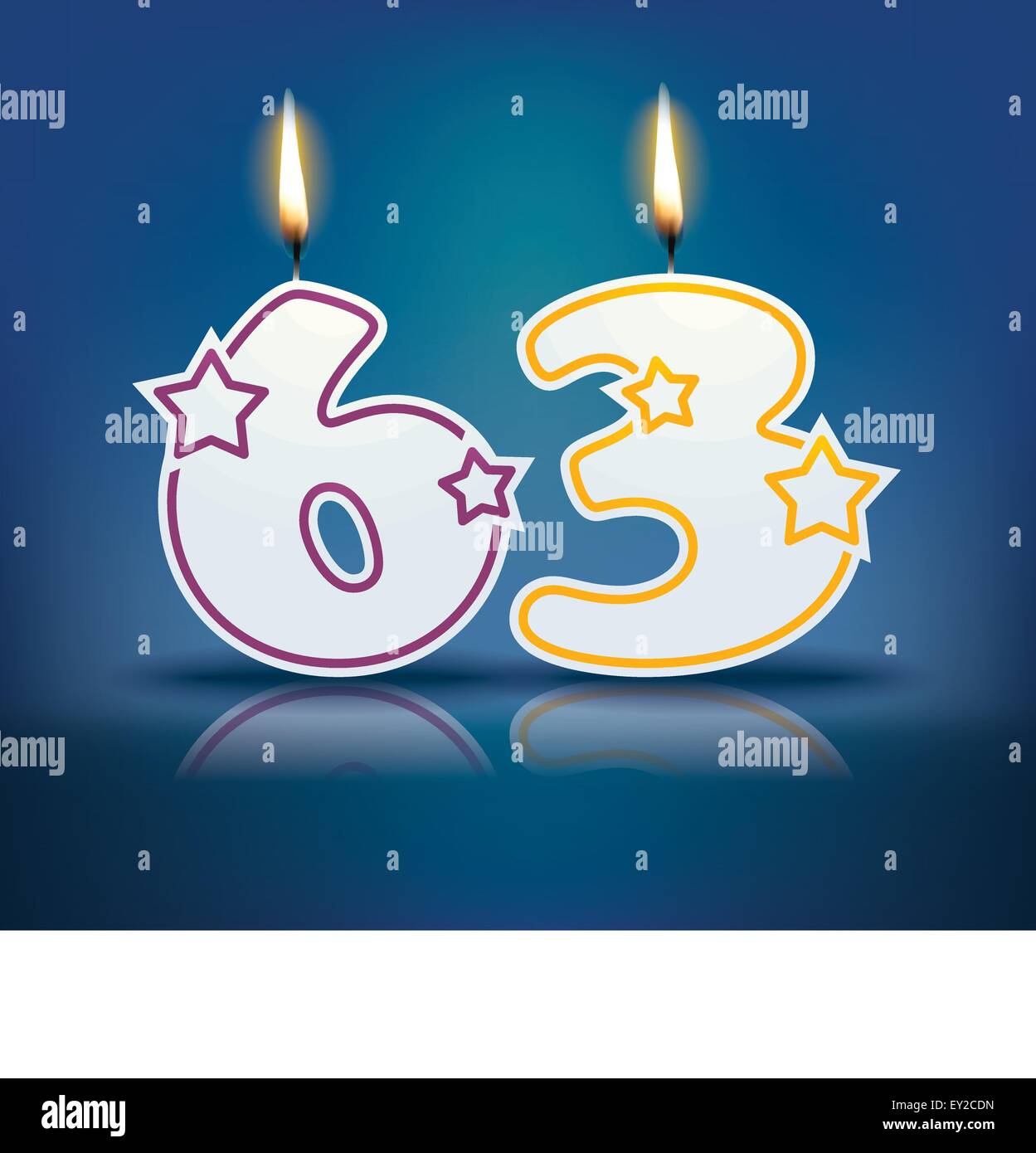 Birthday candle number 63 Stock Vector Images - Alamy