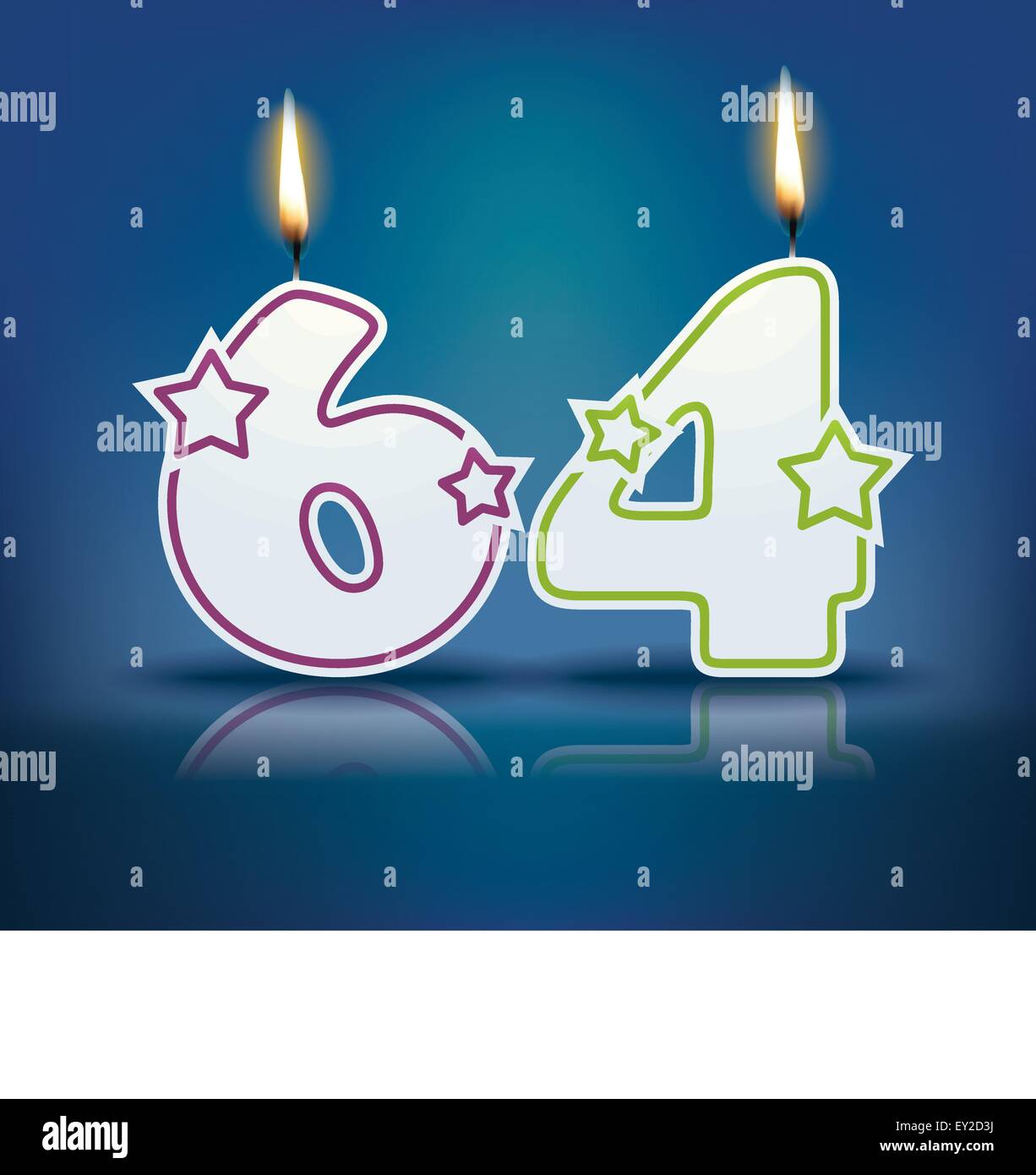 Birthday candle number 64 flame Stock Vector Images - Alamy